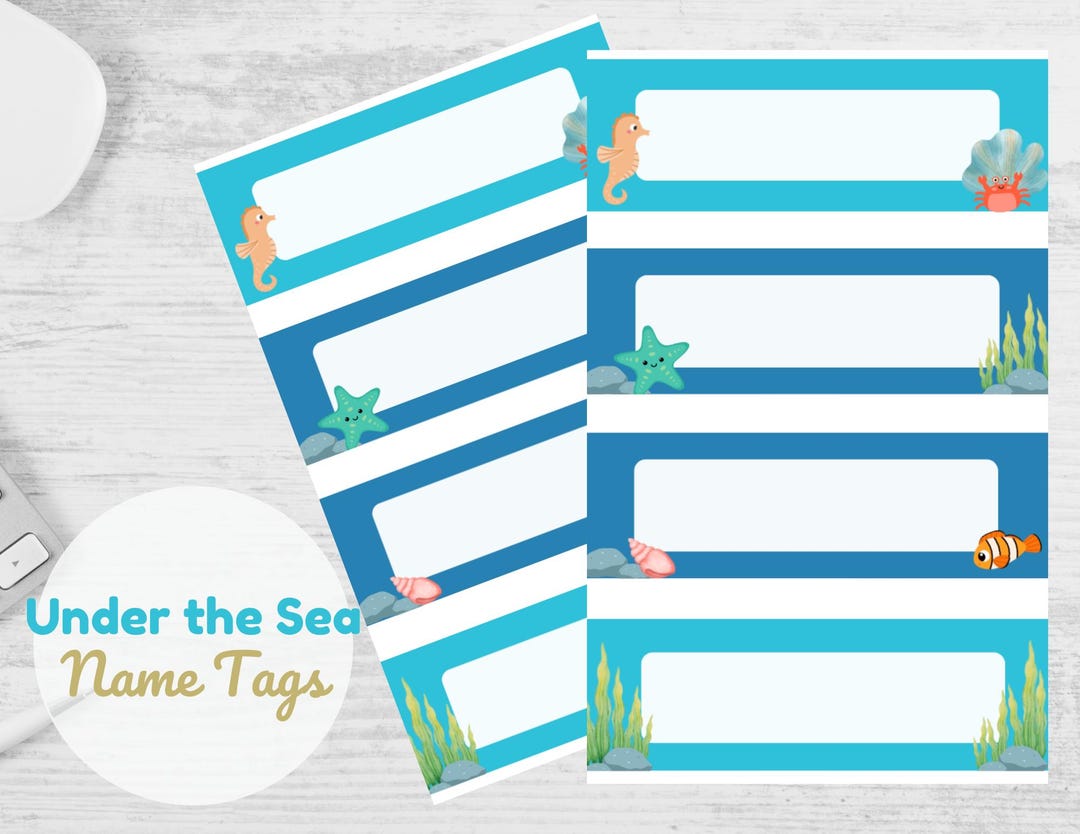 Digital Download|under the Sea Name Tags|classroom Name Tags - Etsy