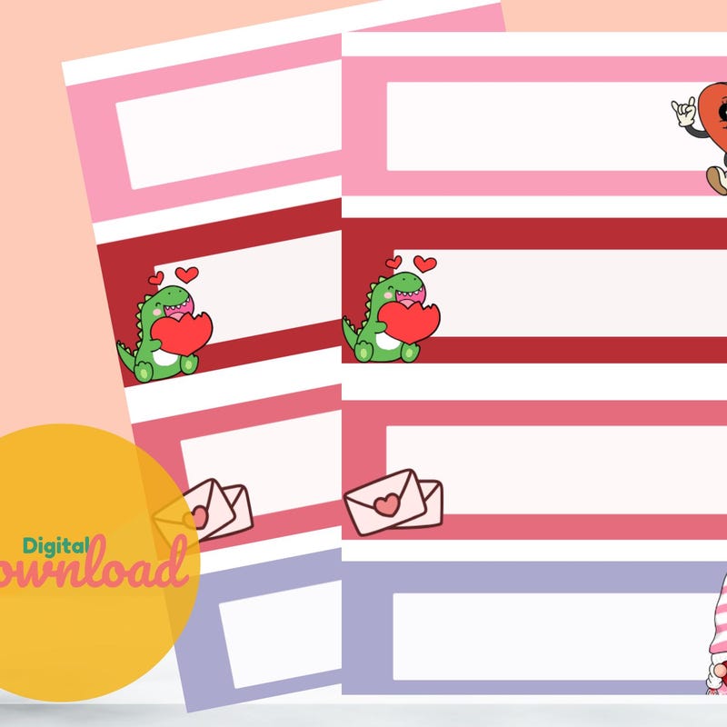 Valentine Name Tags - Etsy