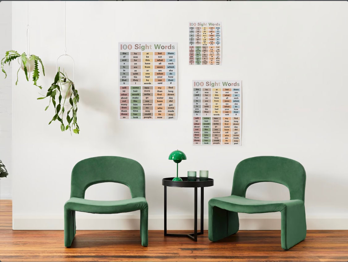 100 Sight Words Boho Poster | Classroom Decor | High-frequency Word ...