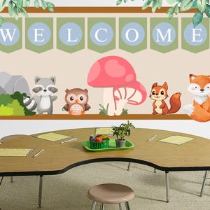 Woodland Animals Library Bulletin Board Kitforest Welcome Back to ...
