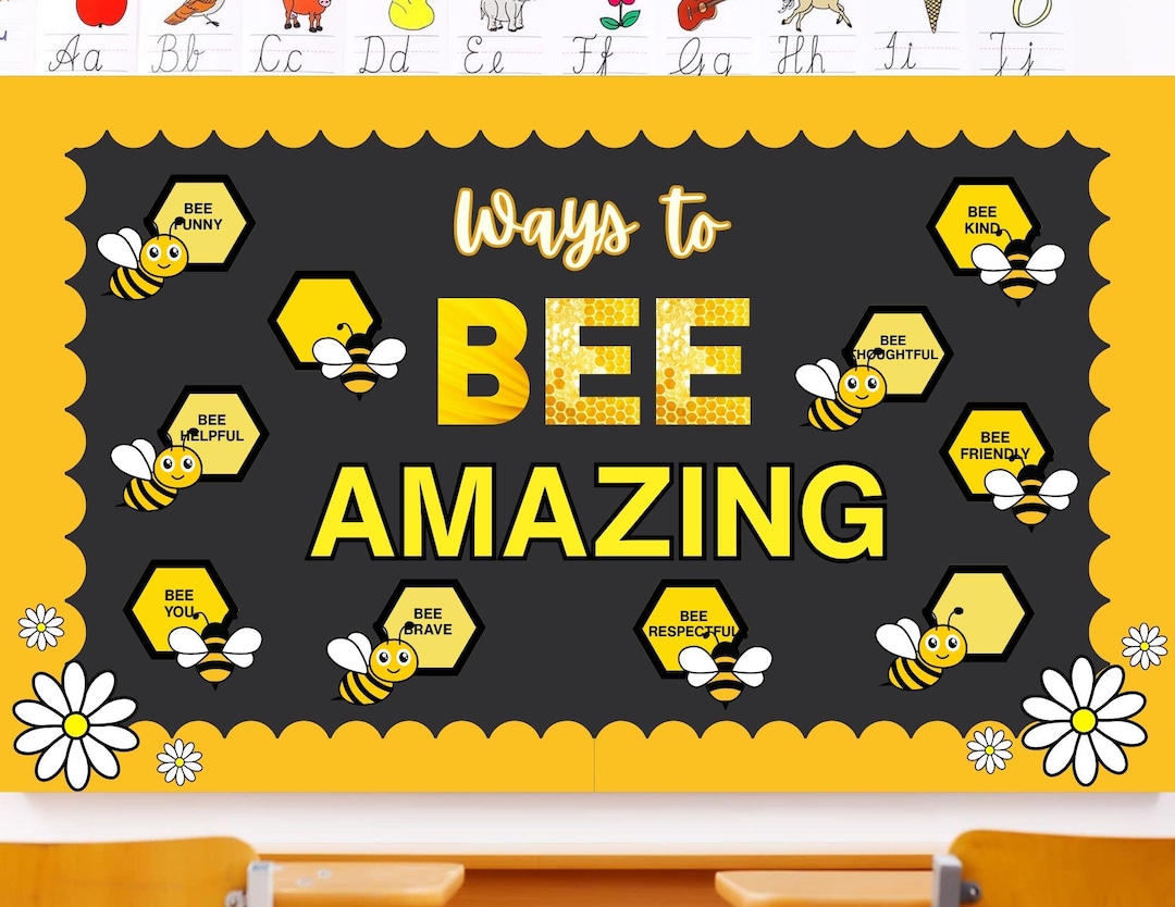 Bee Amazing Bulletin Board | Positive Affirmations Classroom Decor ...