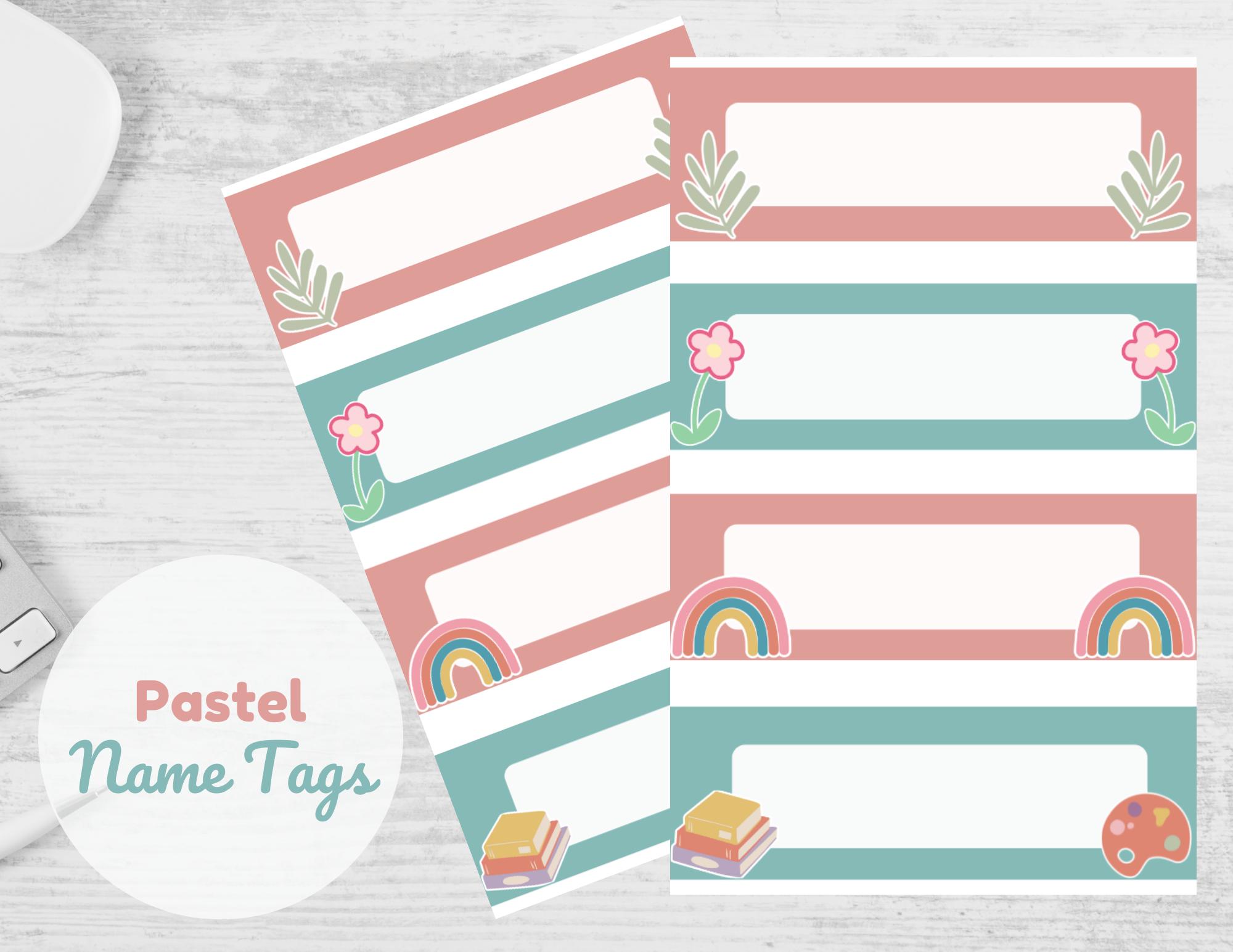 Digital Downloadpastel Name Tagsclassroom Name Tags - Etsy