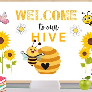 Digital Download|welcome to Our Hive|be Kind|spring Bulletin Board - Etsy