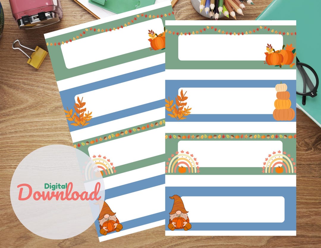 Digital Download|falll Name Tags|classroom Name Tags - Etsy