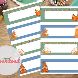 Digital Download|falll Name Tags|classroom Name Tags - Etsy