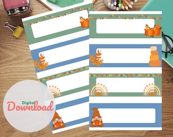Printable Fall Harvest Name Plates The Farmer's Plate