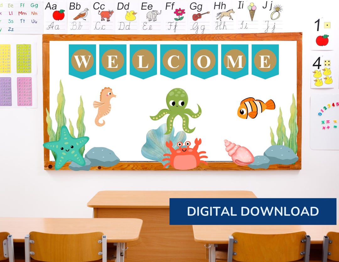 Digital Download Sea Animals Ocean Fish Nautical Themeunder the Seaback ...