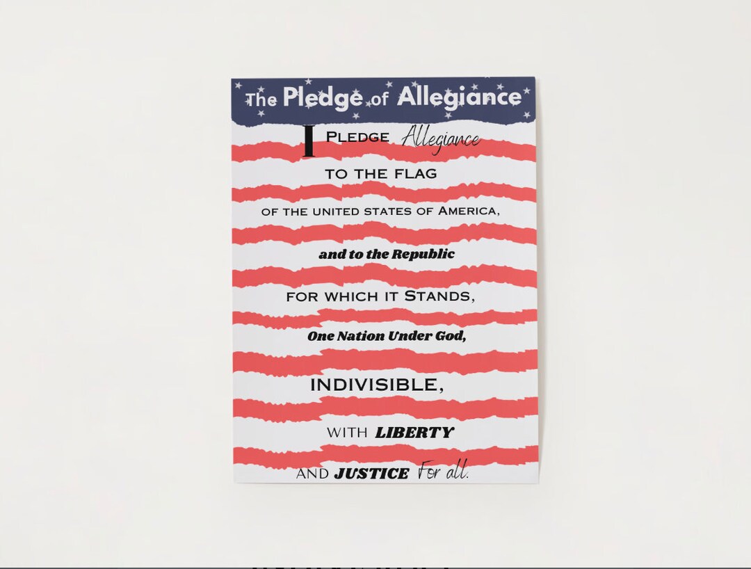 Pledge of Allegiance Flag Poster | Classroom Wall Decor | Educational ...