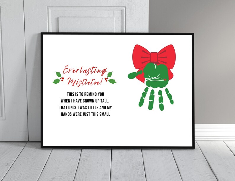 Mistletoe Handprint Art | Christmas Craft Printable | Holiday Keepsake ...