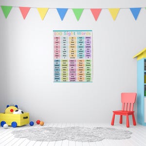 Digital Download 100 Sight Words Poster Calm and Cool - Etsy