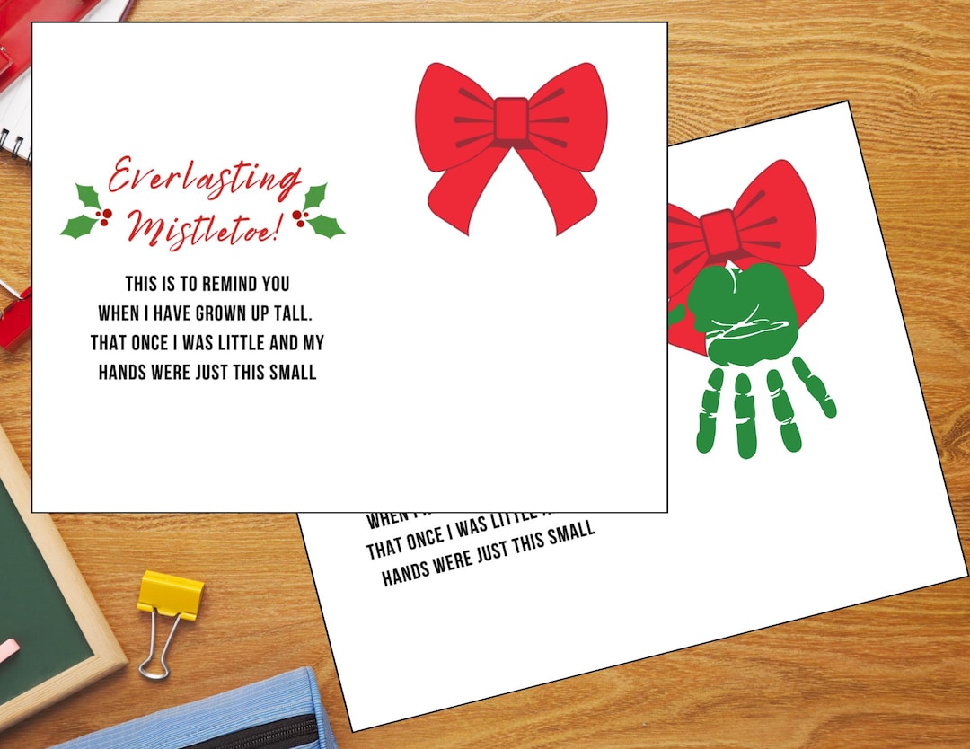 Mistletoe Handprint Art | Christmas Craft Printable | Holiday Keepsake ...