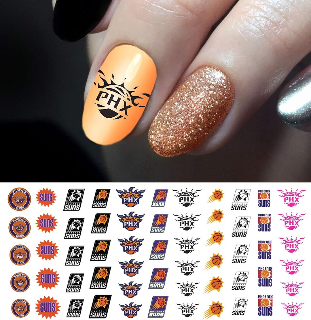 Phoenix Suns Basketball Team Nail Art Decals - Waterslide Decals - Etsy