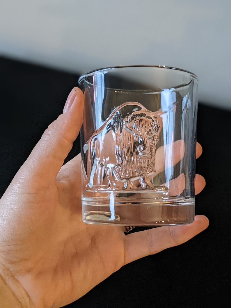 Buffalo Trace Lowball Glass Embossed Buffalo Rocks Glass Old - Etsy