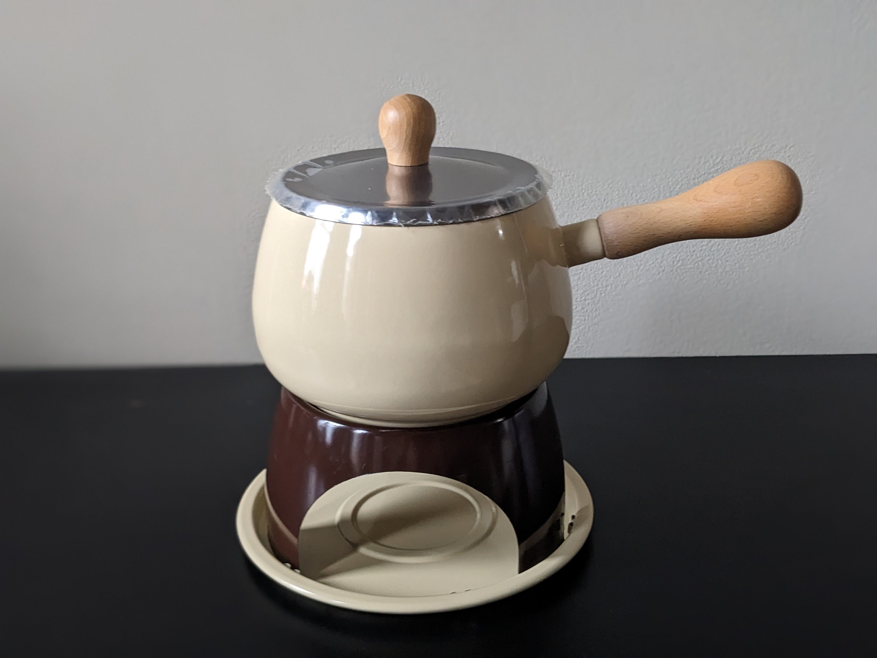 Vintage Unused 1960s Enamel Steel Pot, Made in Japan, Personal Hotpot ...