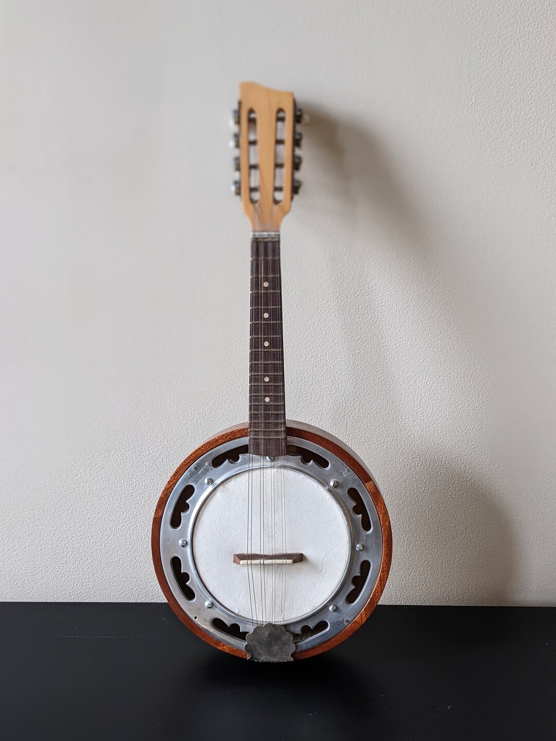Vintage Banjo Mandolin, Bespoke Stringed 8 Stringed Instrument, Antique ...