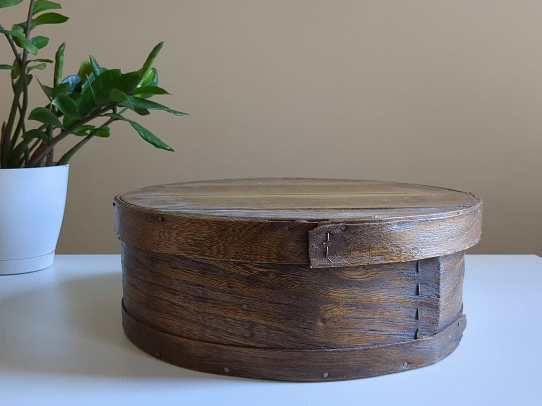 Antique or Vintage Large Wooden Cheese Box With Lid, Large Bentwood ...