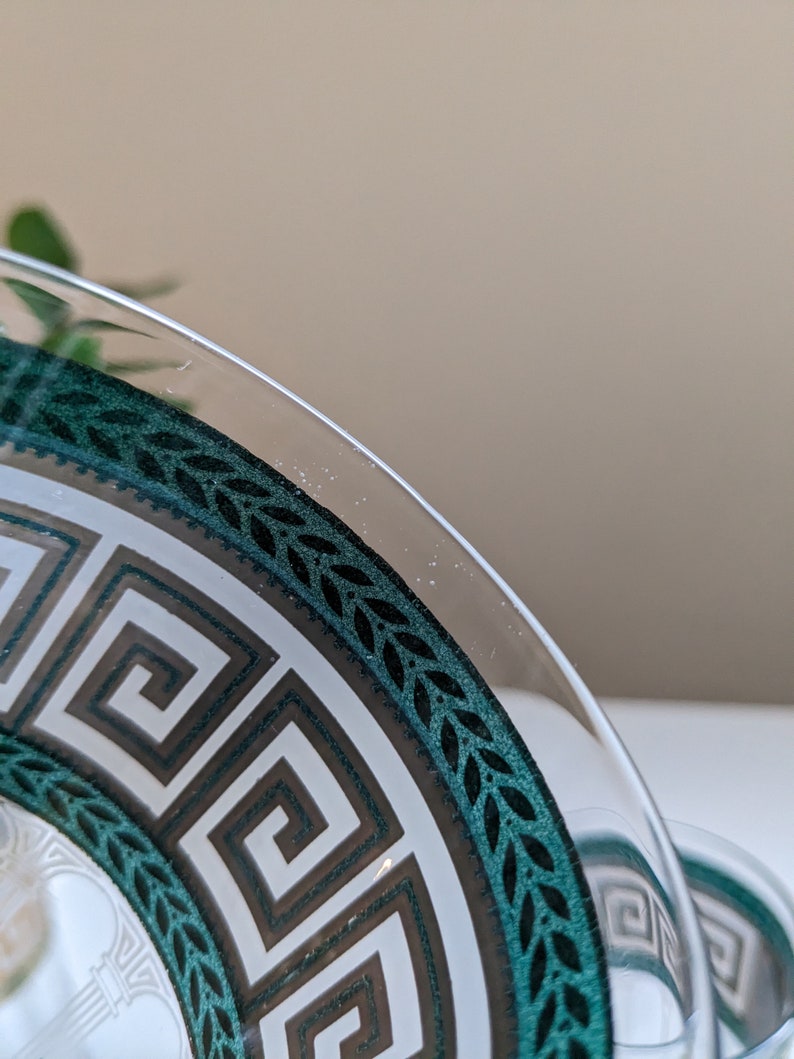 7" Extra Tall Culver Greek Key Hiball Set of 4 Glasses | Midcentury ...