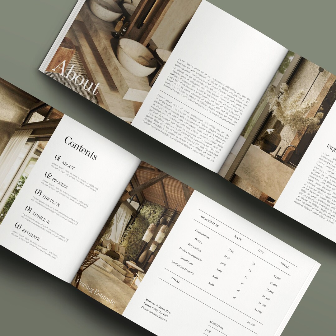 Interior Design Proposal Template, Interior Design Moodboard, Canva ...