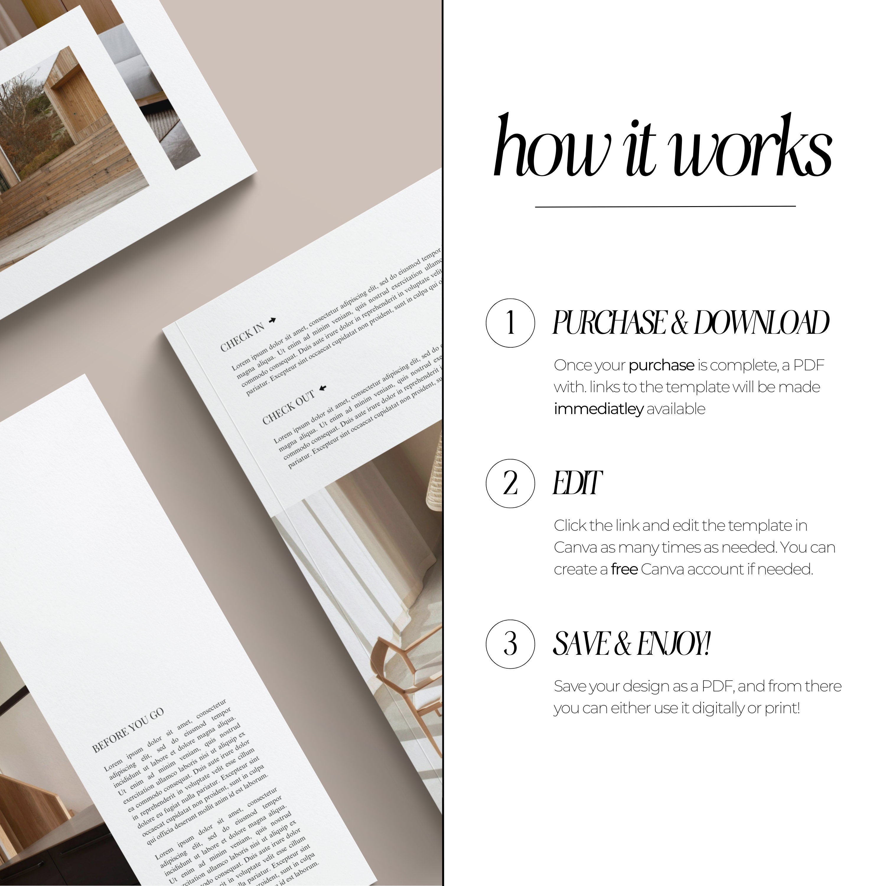 Modern Welcome Book Template, Vrbo Guest Book, Airbnb Guidebook ...