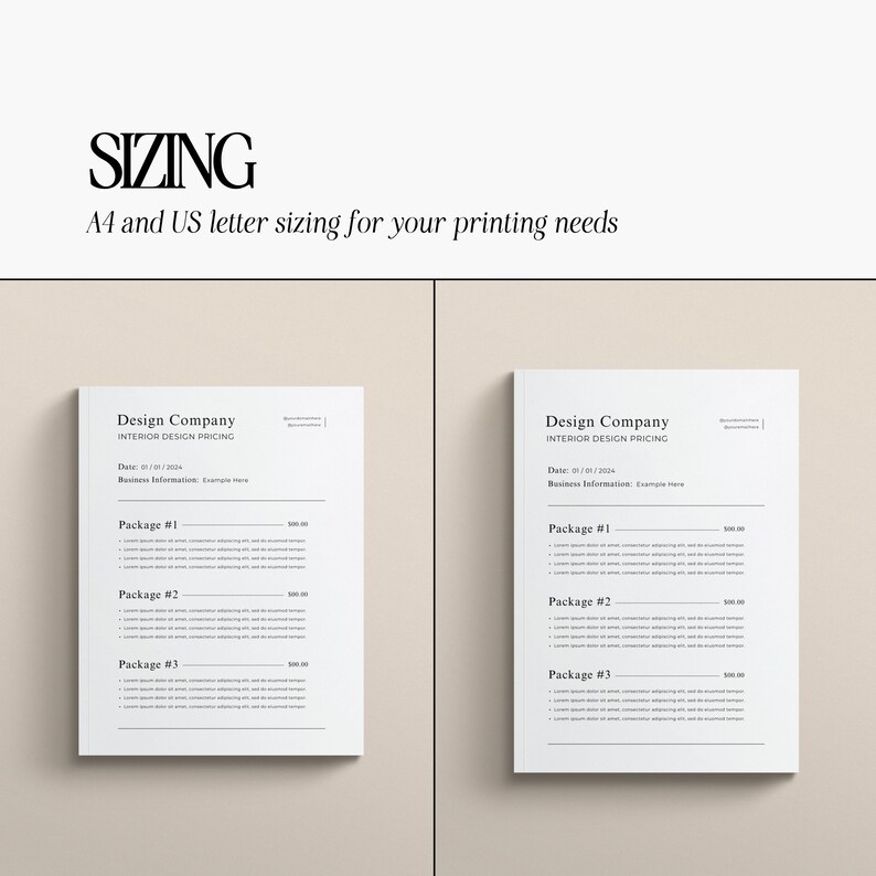 Interior Design Pricing Guide, Business Pricing Template, Interior ...