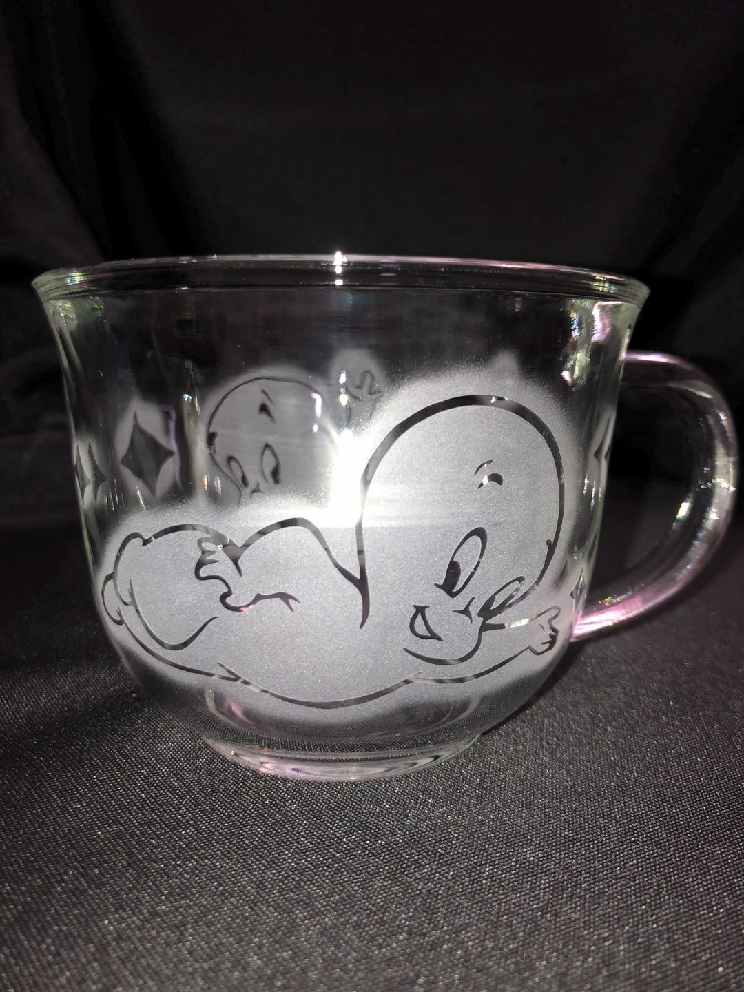 18oz Glass Coffee Mug With 2 'CASPER' DESIGNS With Stars - Etsy