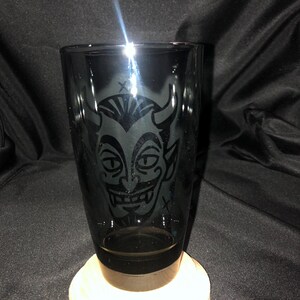 18oz Bottom Thick Smoked Glass Cup With "circus DEVIL Face" Design - Etsy
