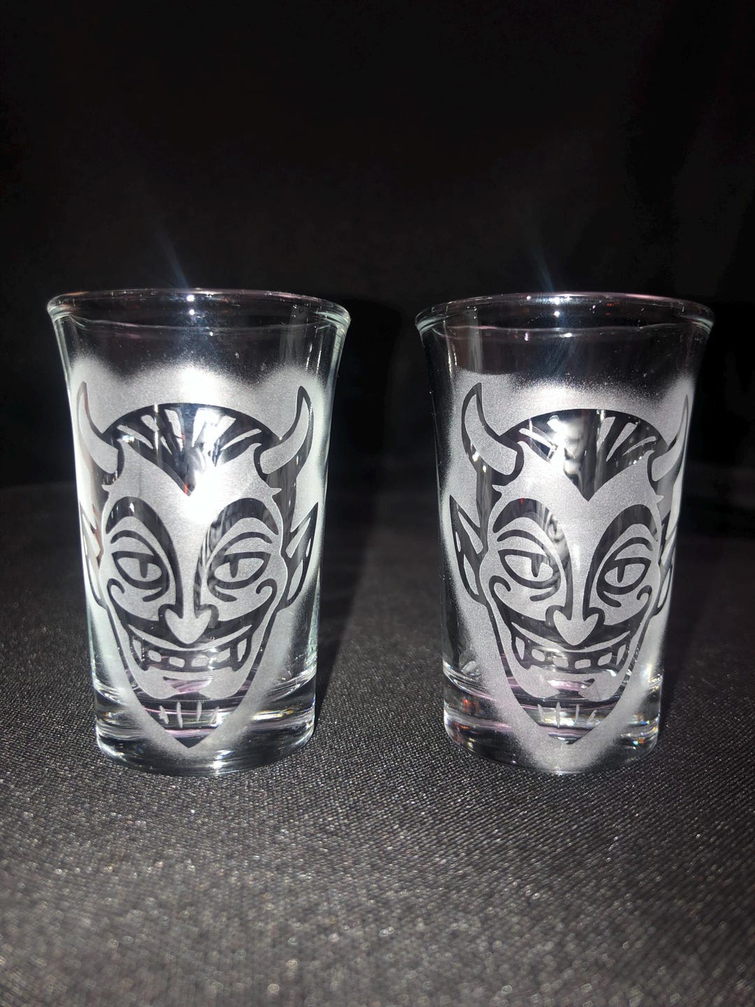 Frosted Devil Face Shot Glass Set - Custom Made, Unique Design - Etsy