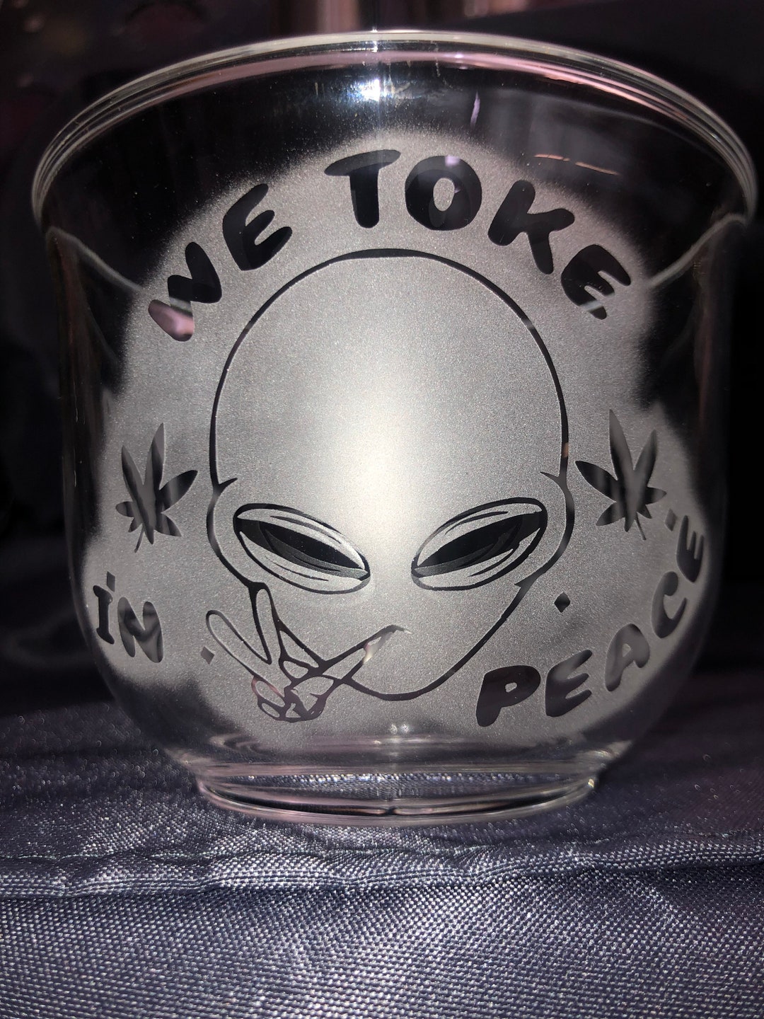 18oz Coffee/tea Glass Mug With we TOKE in Peace With Weed Designs - Etsy