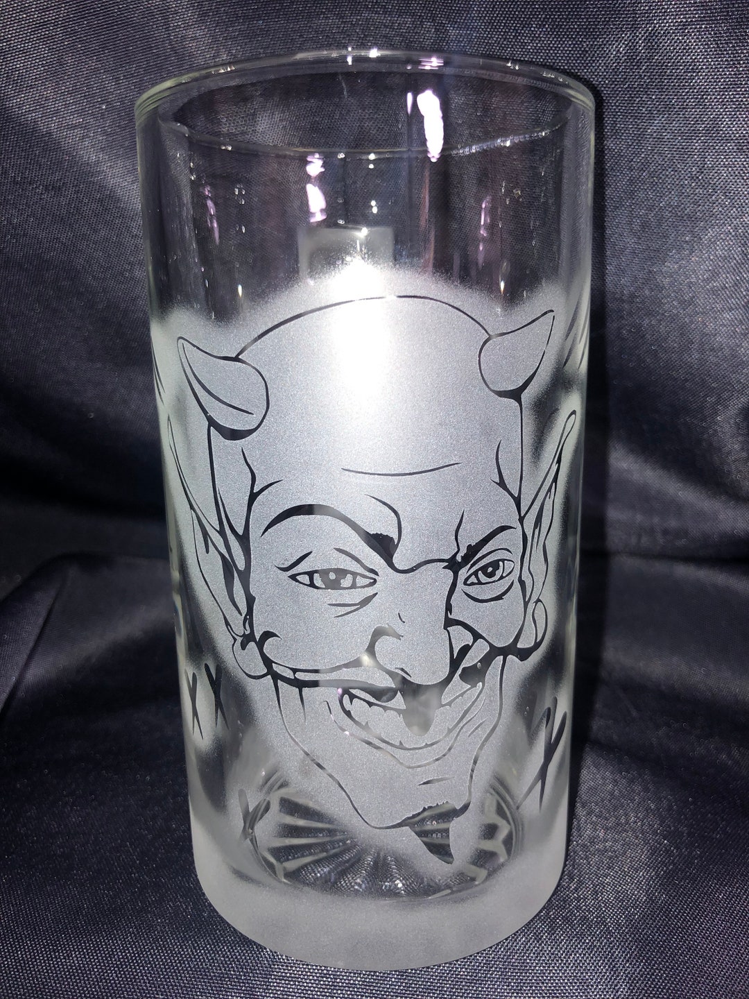 16 Oz Sports Mug With "devil Face" Design With Frosted Bottom - Etsy