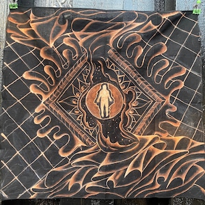 Meditation Hand Painted Bleach Bandana/ Small Tapestry - Etsy