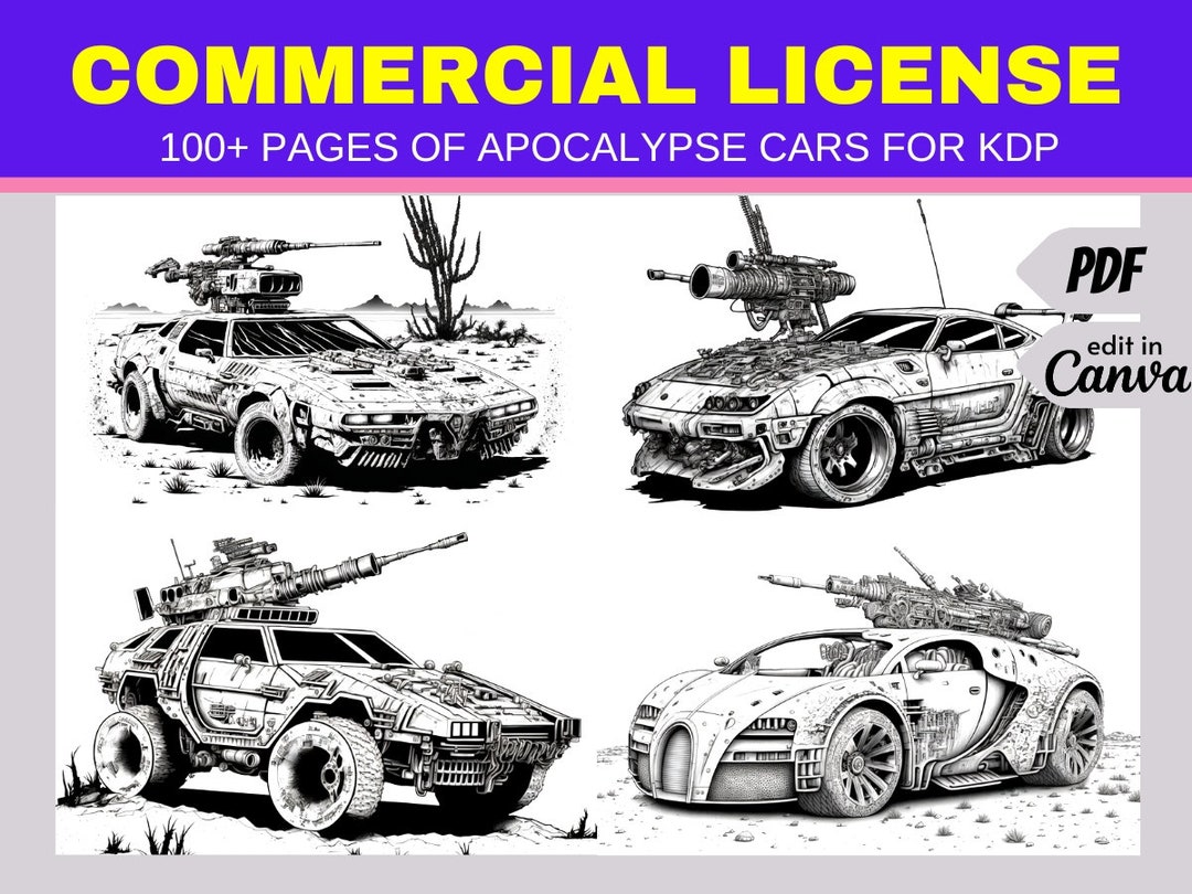 Apocalypse Cars Coloring Pages, Commercial/personal Use Digital ...