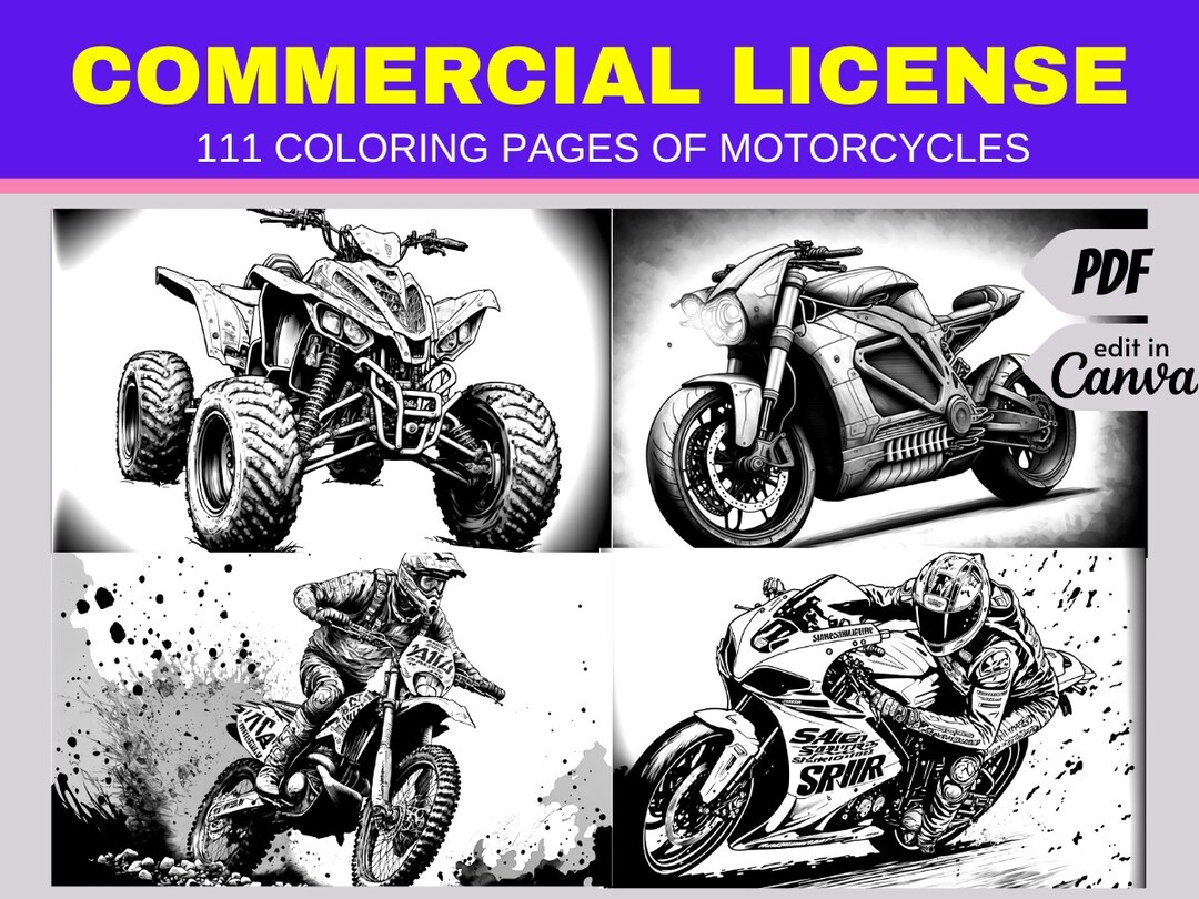 Motorcycles Coloring Pages With Comercial License or Private Use ...