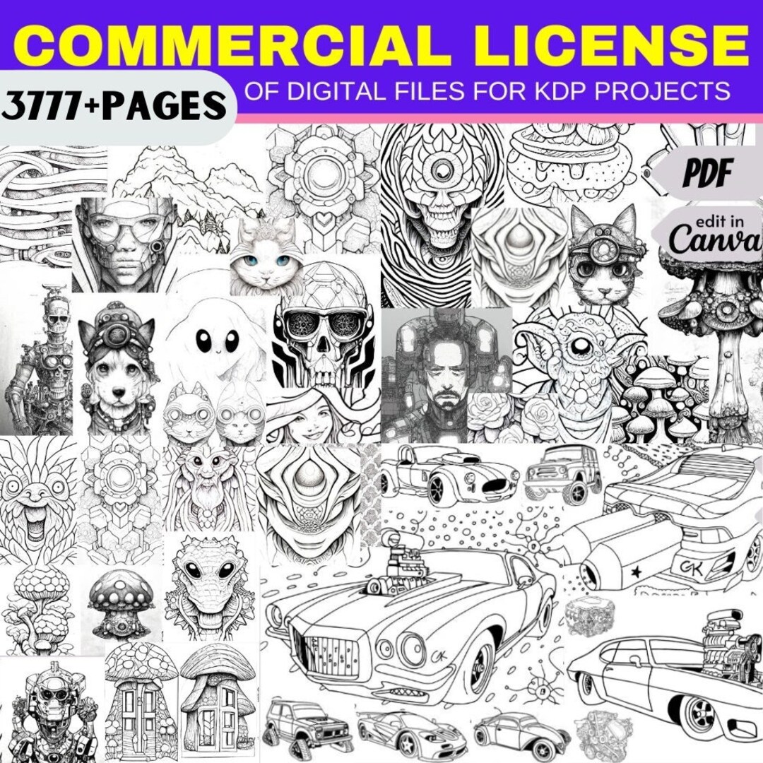 Mega Coloring Bundle of Coloring Pages for KDP Comercial License or ...