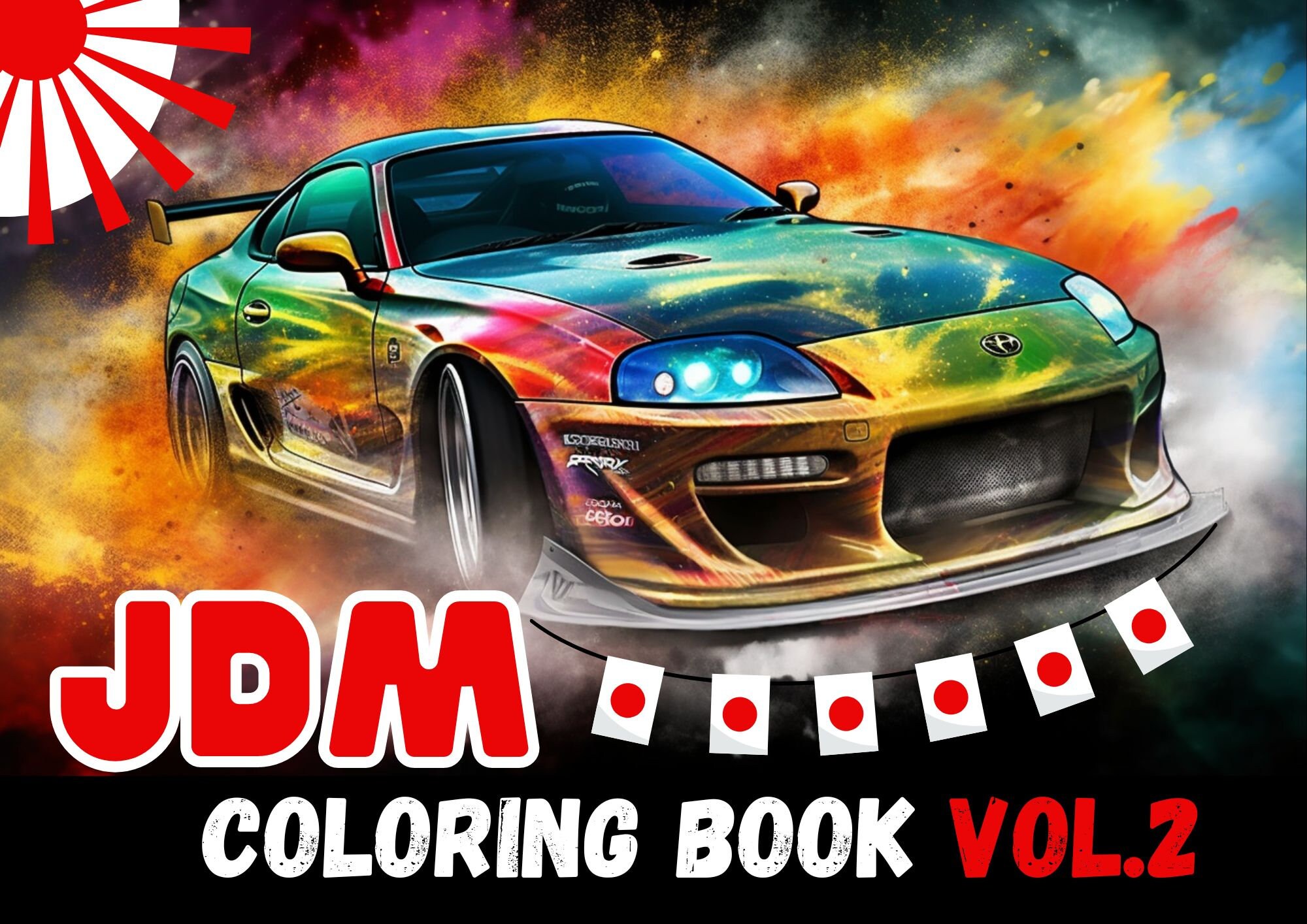 50 JDM Style Cars Vol.2 Coloring Book Digital Download Coloring Book ...