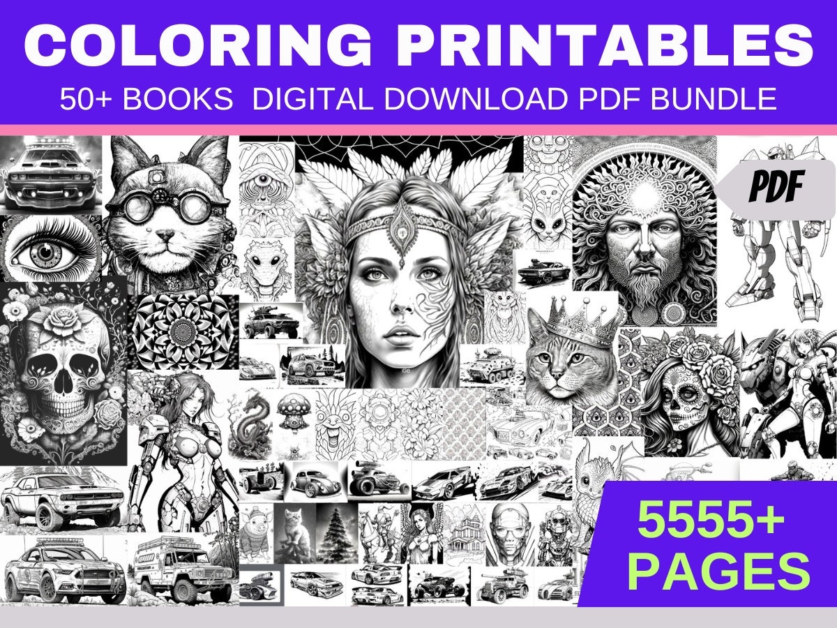 Mega Coloring Bundle of 5555+ Coloring Pages for Private Use Digital ...