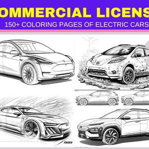 Electric Car Coloring Pages With Comercial License or Private Use ...