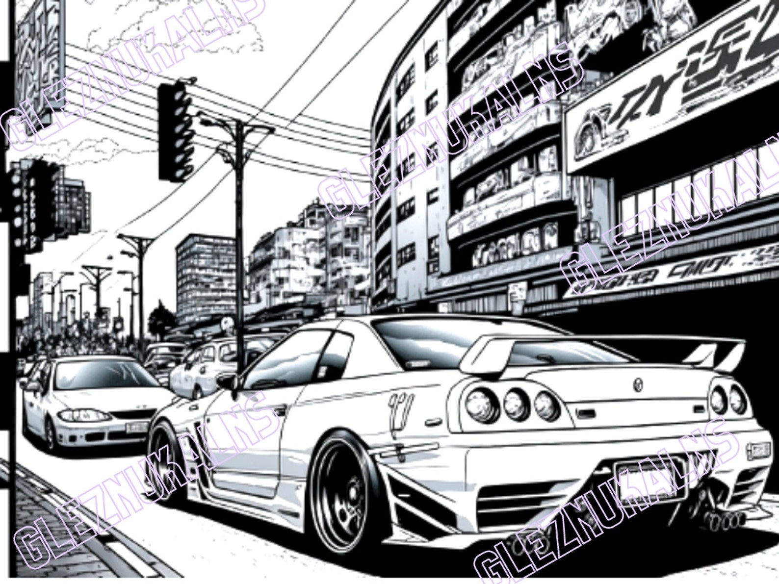180 JDM Style Cars Coloring Book Digital Download Coloring Book Japan's ...