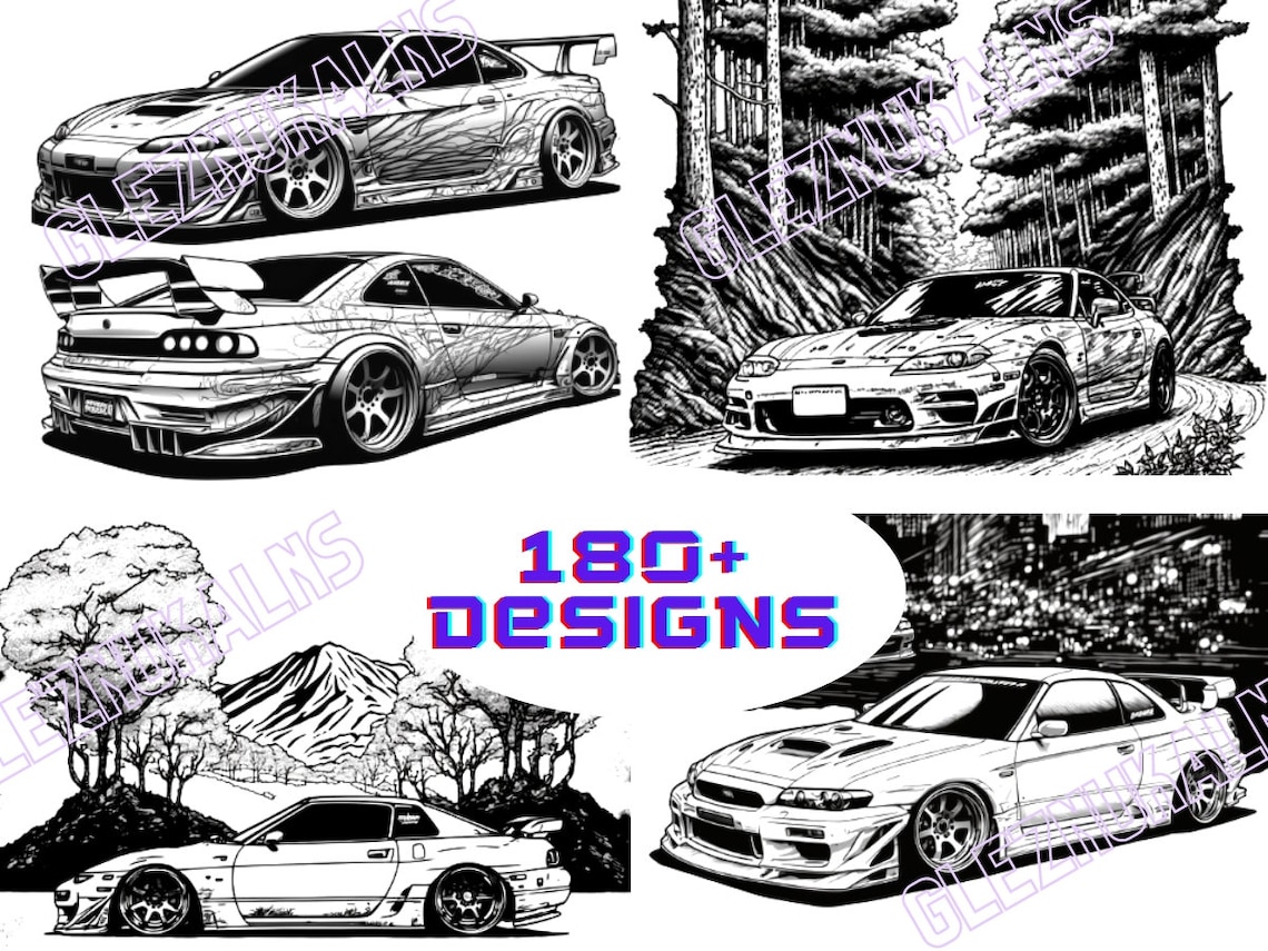 180 JDM Cars Coloring Book Digital Download Coloring Book Japan's ...