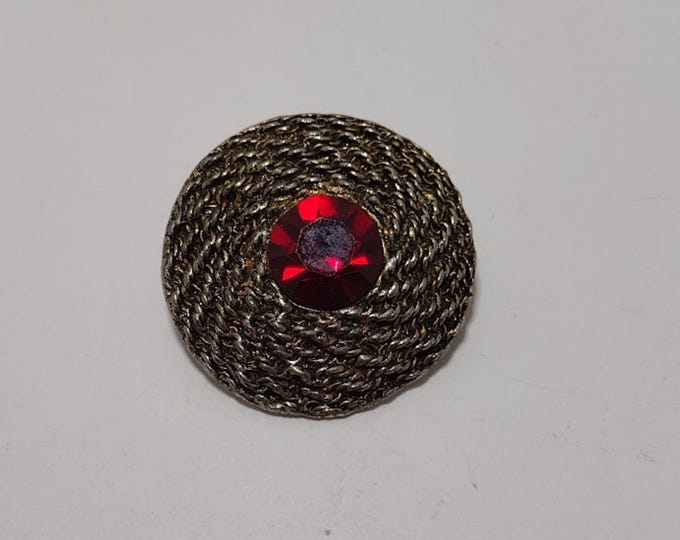 Antique Gay 90's Handmade Button With Ruby Red Rhinestone - Etsy
