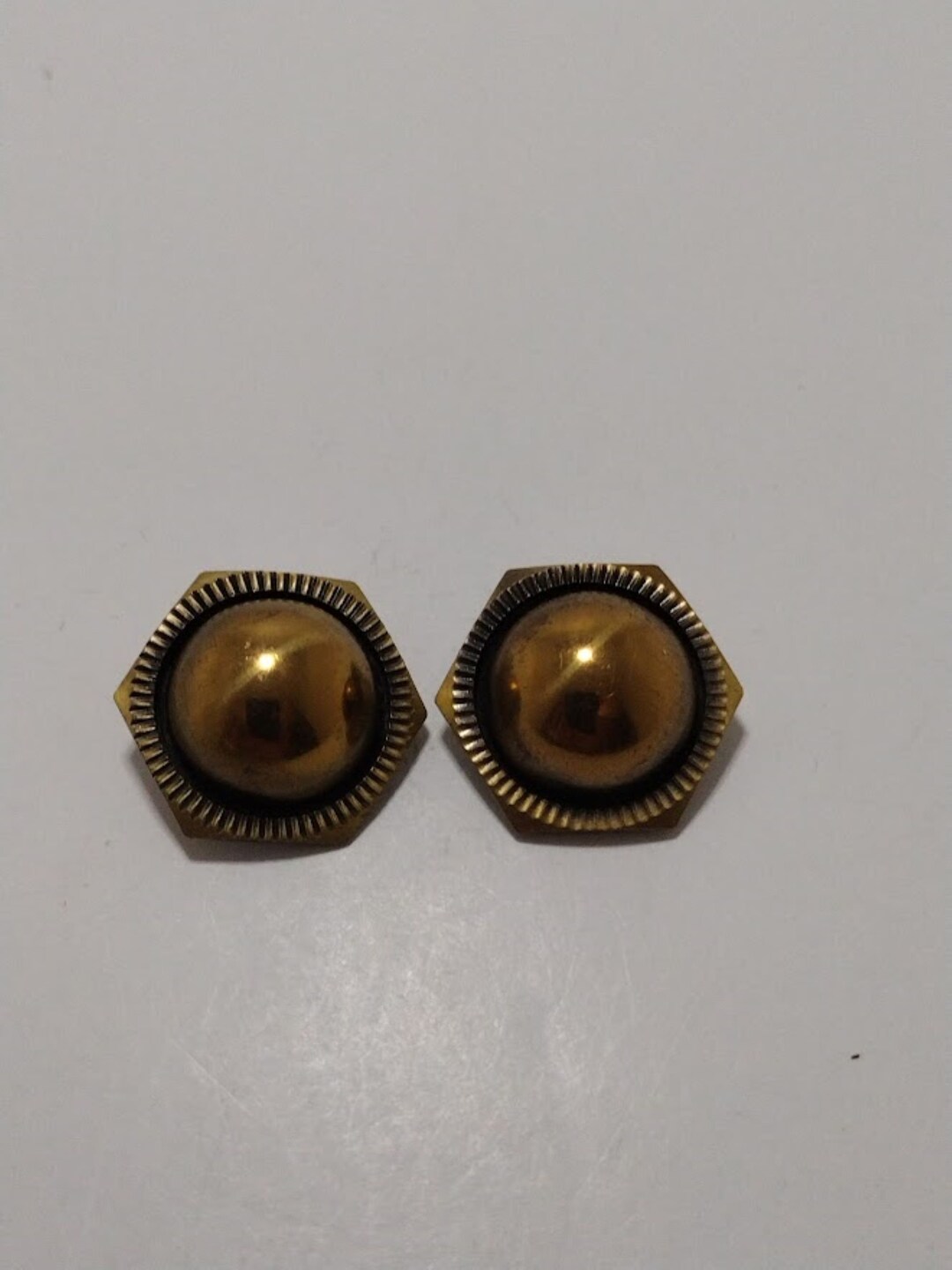 Pair of Vintage Brass Cap Nut Buttons - Etsy