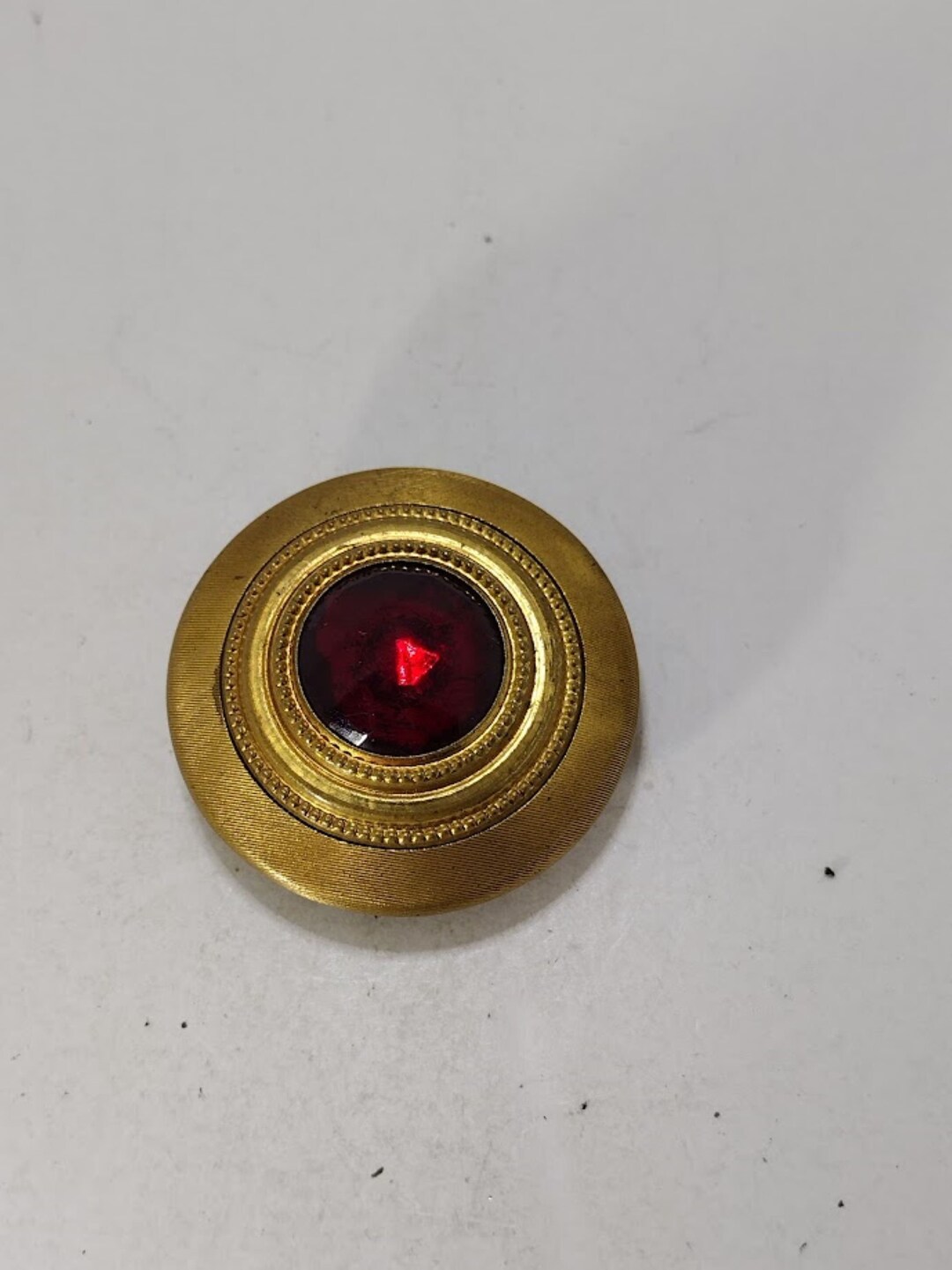 Vintage Gay 90's Button With Ruby Red Glass Stone - Etsy