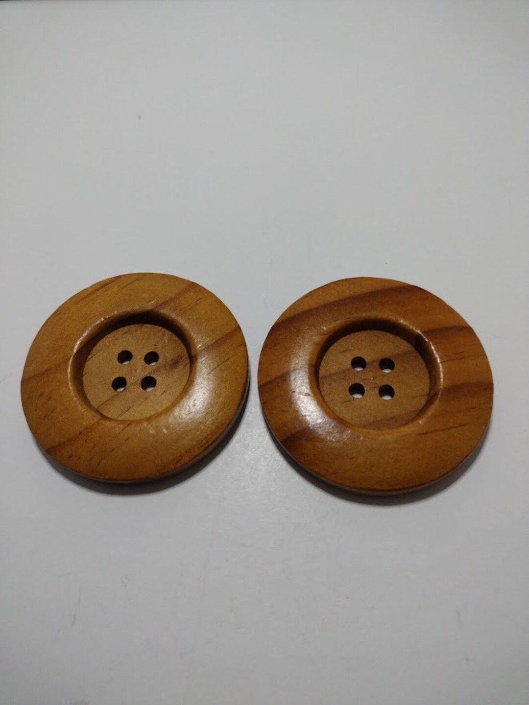 Pair of Large Vintage Wood Buttons - Etsy