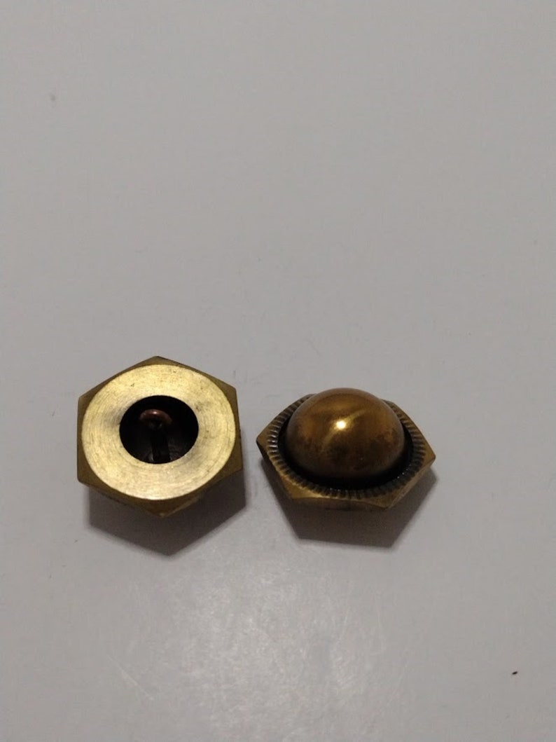 Pair of Vintage Brass Cap Nut Buttons - Etsy
