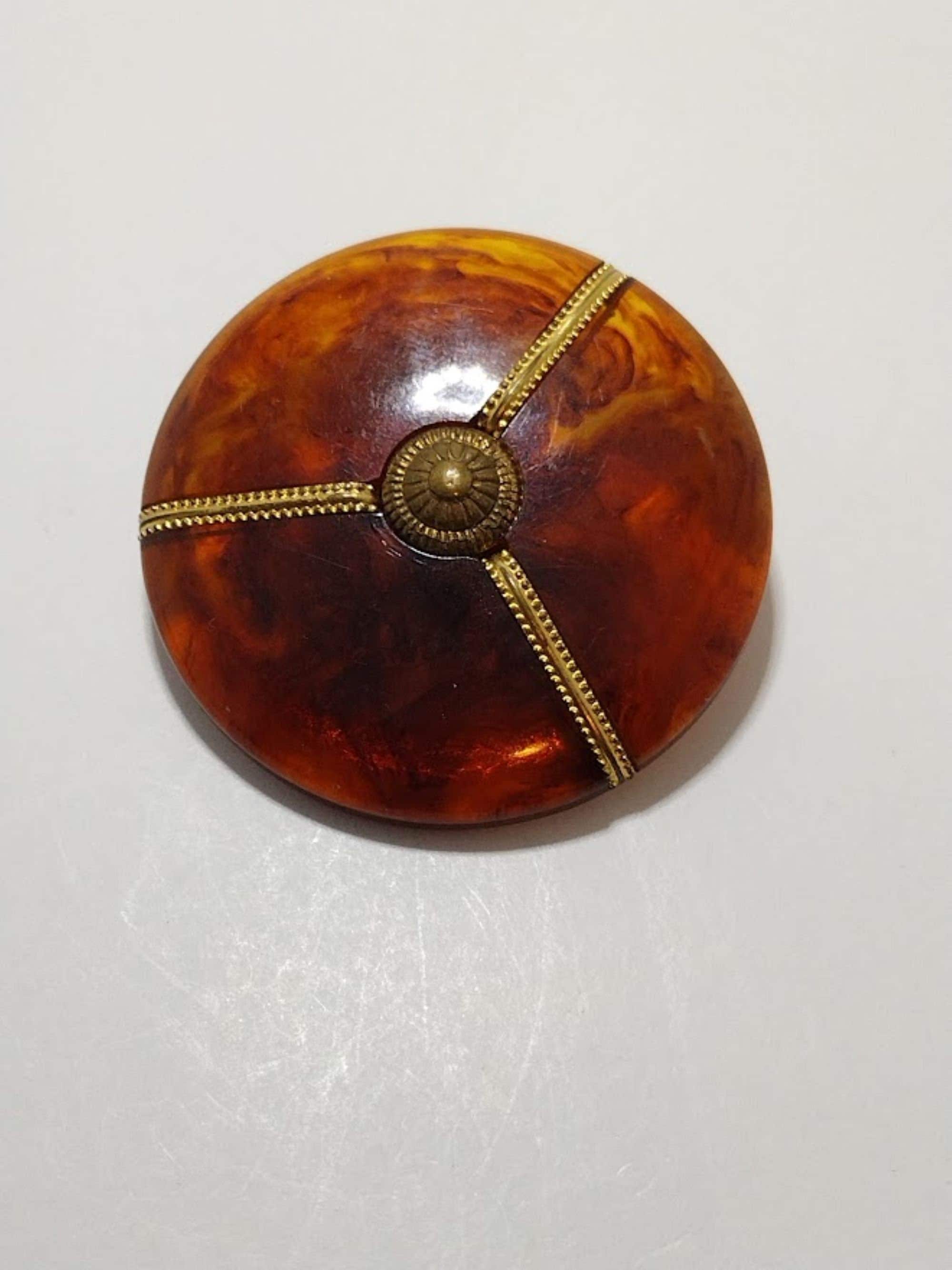 Large Vintage Root Beer Bakelite Button - Etsy