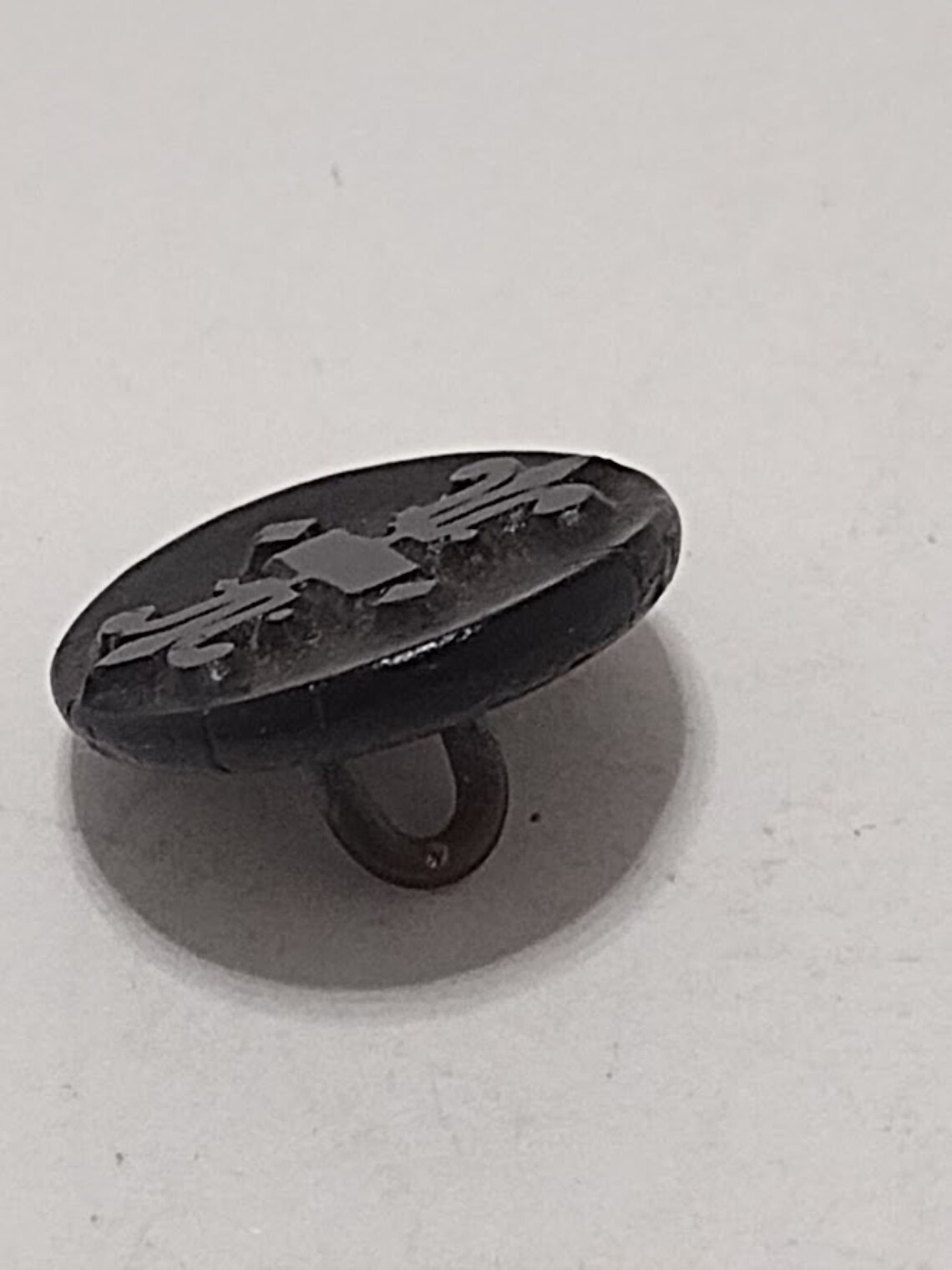 Antique Deknatel 1880 Black Glass Button - Etsy