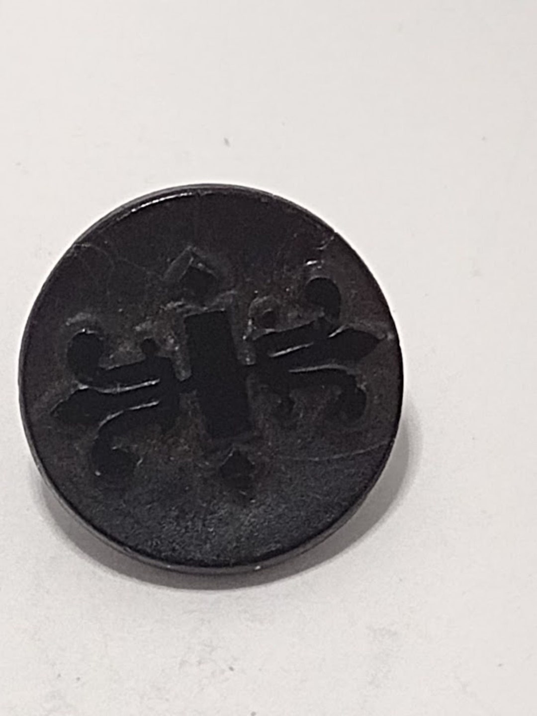 Antique Deknatel 1880 Black Glass Button - Etsy