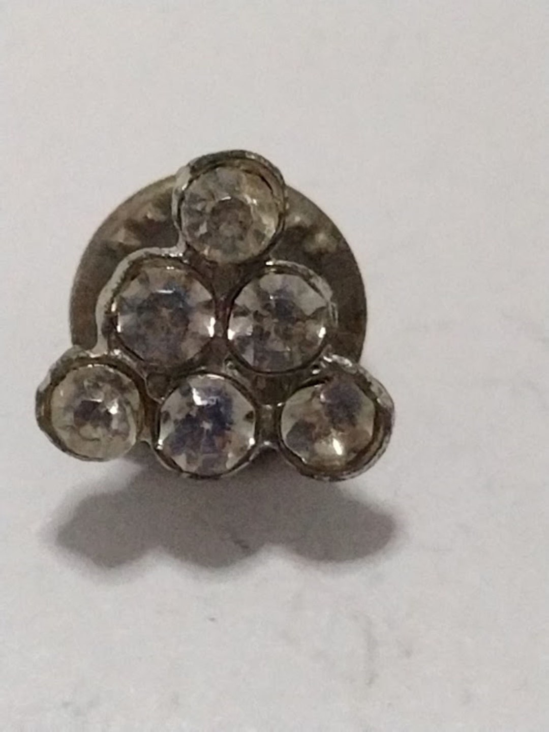 Little Vintage Triangle Rhinestone Pin - Etsy