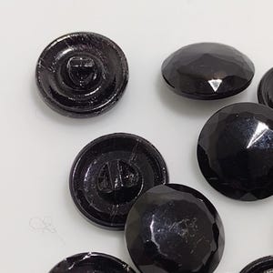 Vintage Black Cut Glass Buttons Sold in Groups of 3 - Etsy