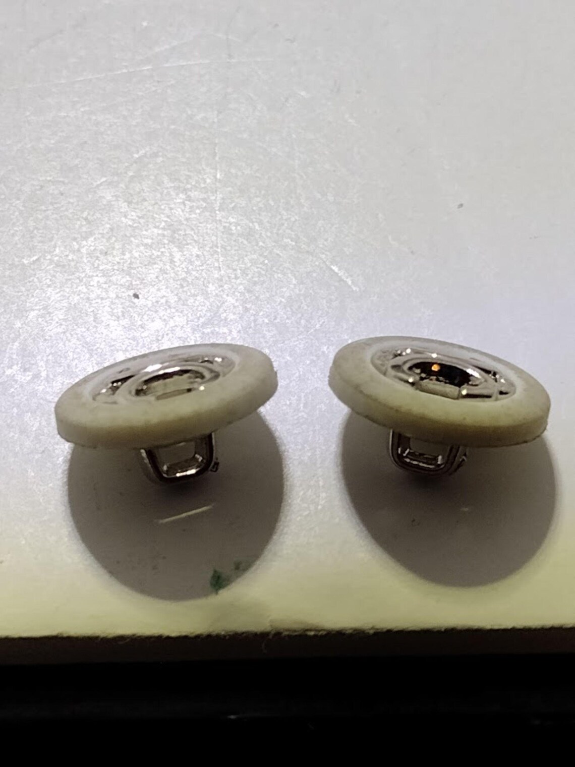 Vintage Batch of White and Chrome Plastic Buttons - Etsy