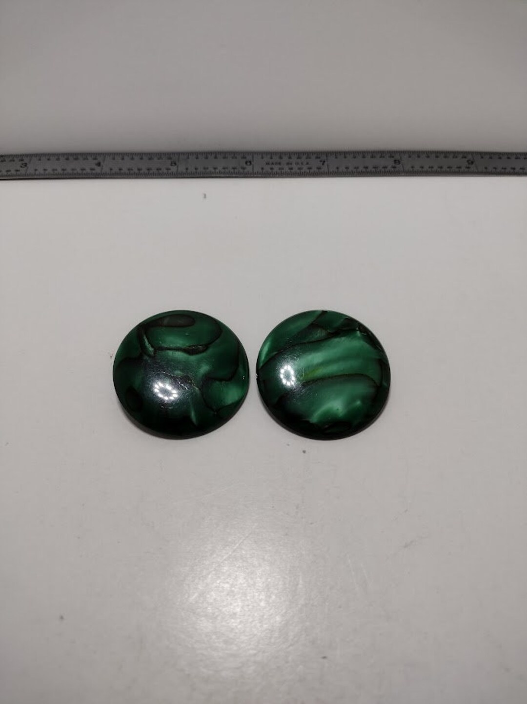 Vintage Pair of Plastic Jade Buttons - Etsy